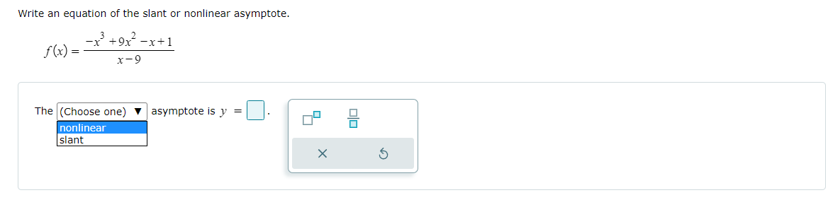 Solved Write an equation of the slant or nonlinear | Chegg.com