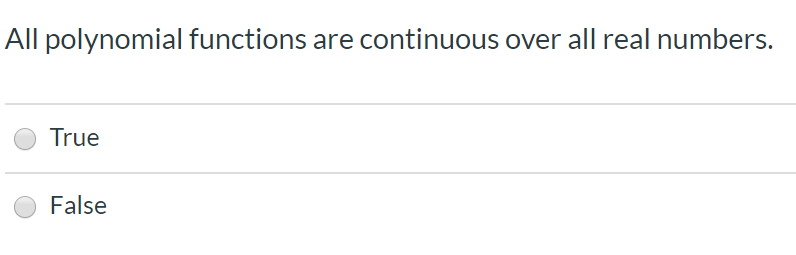 Solved All polynomial functions are continuous over all real | Chegg.com