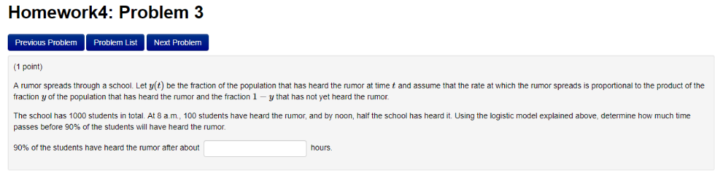 Solved Homework4 Problem 3 Previous Problem Problem 