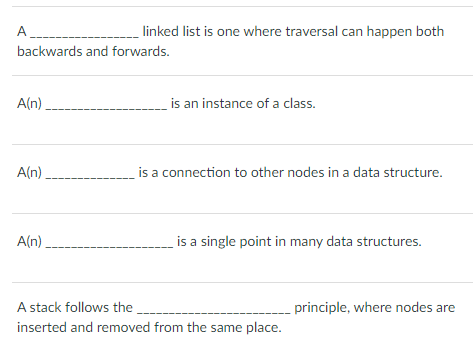 A linked list is one where traversal can happen both | Chegg.com