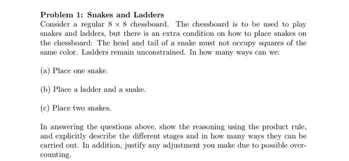 Solved Problem 1: Snakes and Ladders Consider a regular 8 × | Chegg.com