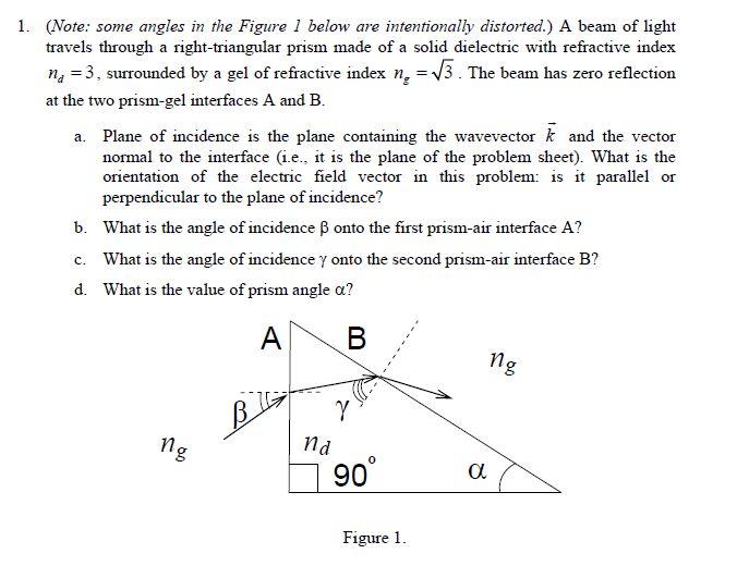 Solved (Note: some angles in the Figure 1 below are | Chegg.com