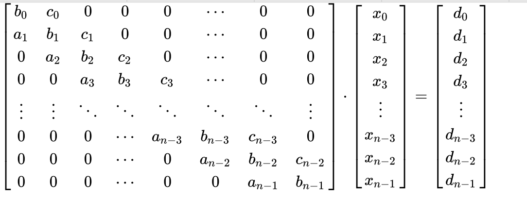 Solved Solve The Following Tridiagonal Matrix By The 