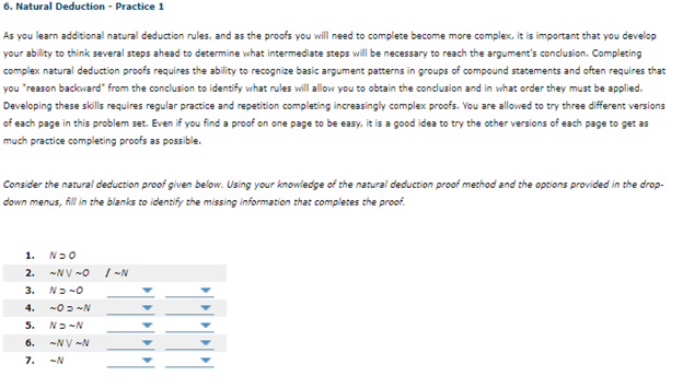 Solved 6. Natural Deduction - Practice 1 As you learn | Chegg.com