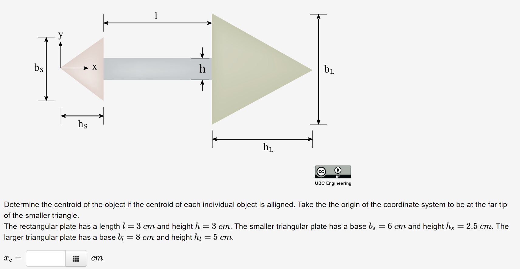 Solved UBC Engineering Determine the centroid of the object | Chegg.com