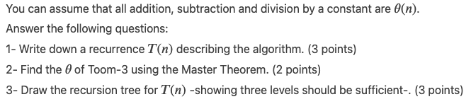 Solved In class, we described and analyzed Karatsuba's | Chegg.com