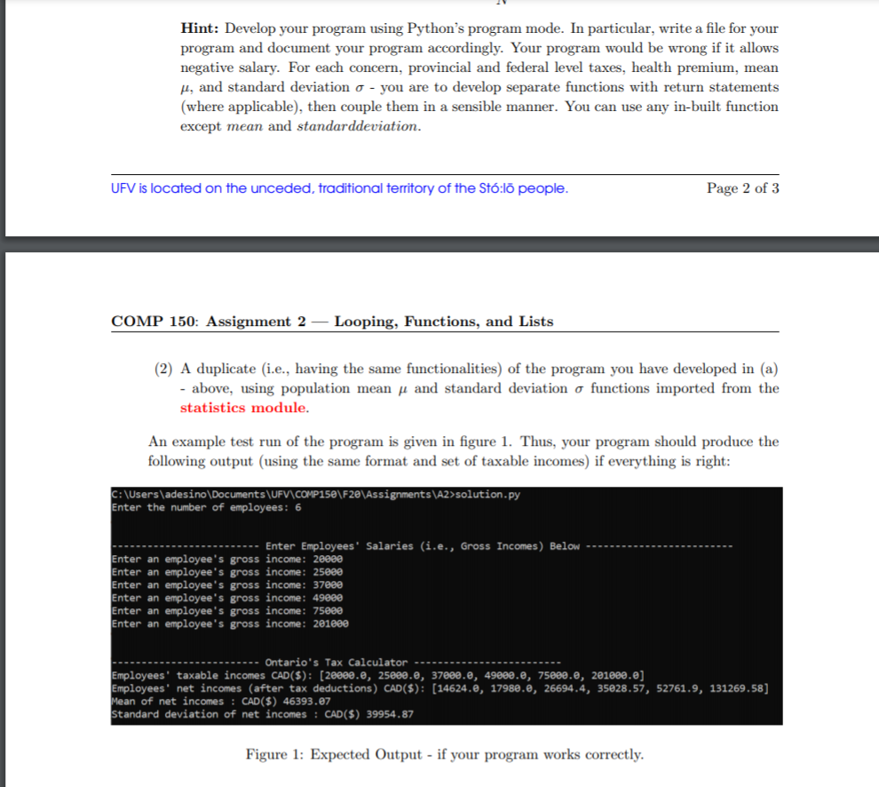 Solved Assignment 2 — Looping, Functions, and Lists COMP 150 | Chegg.com