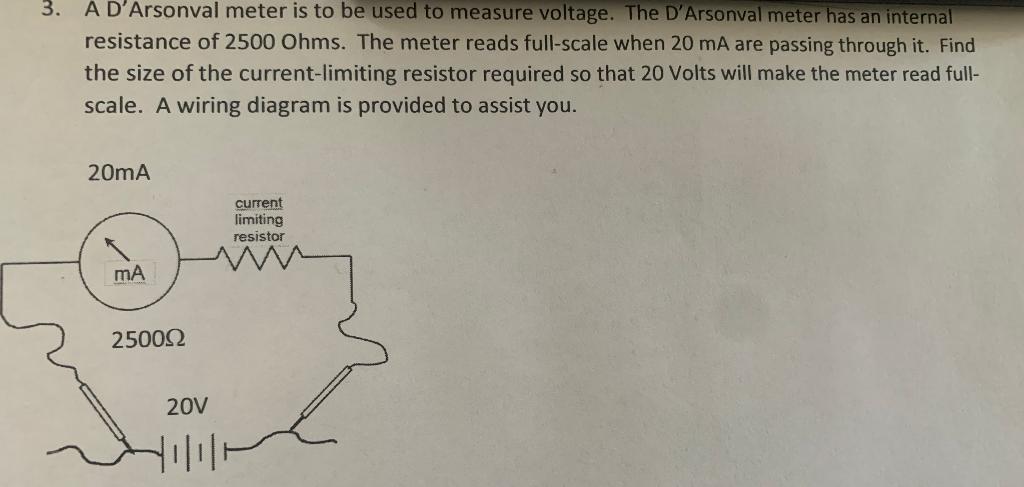 Solved 3. A D'Arsonval meter is to be used to measure | Chegg.com
