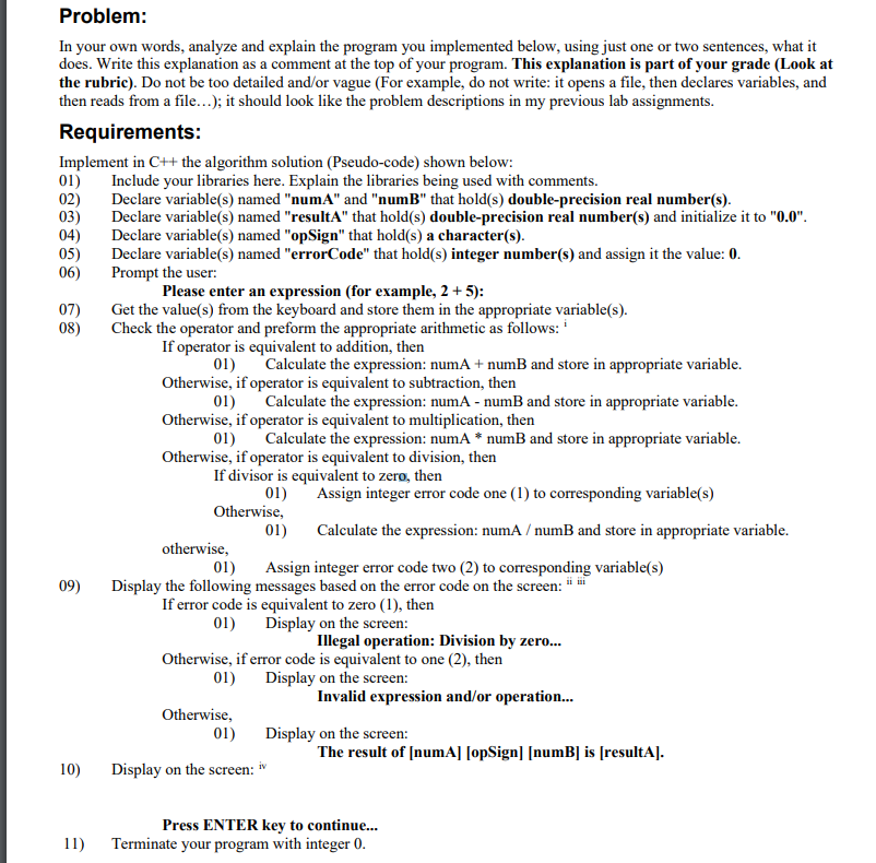 Solved Problem: In your own words, analyze and explain the | Chegg.com