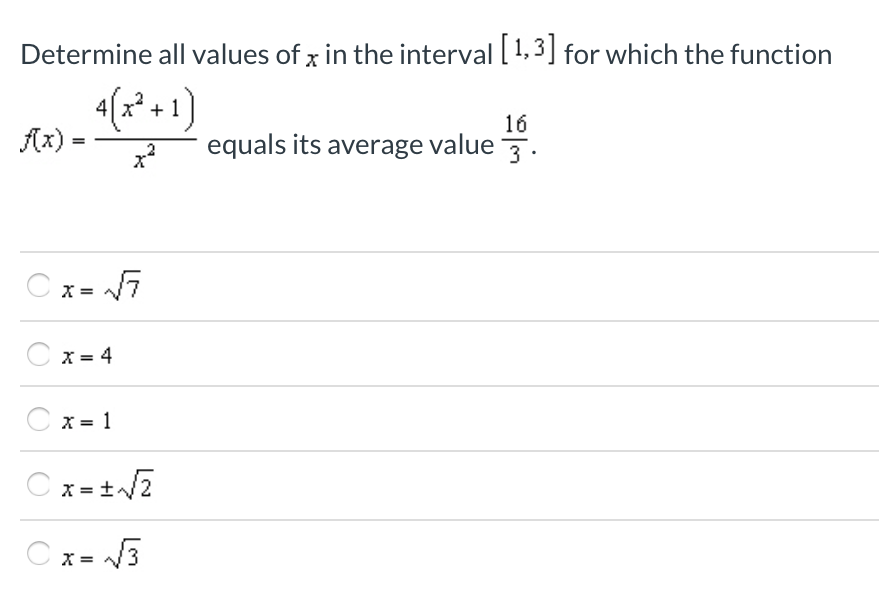 Solved Determine all values of x in the interval [ 1,3] for | Chegg.com
