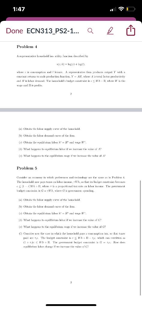 x¨c,b]=log(c)+log(i). constant returs to scale | Chegg.com