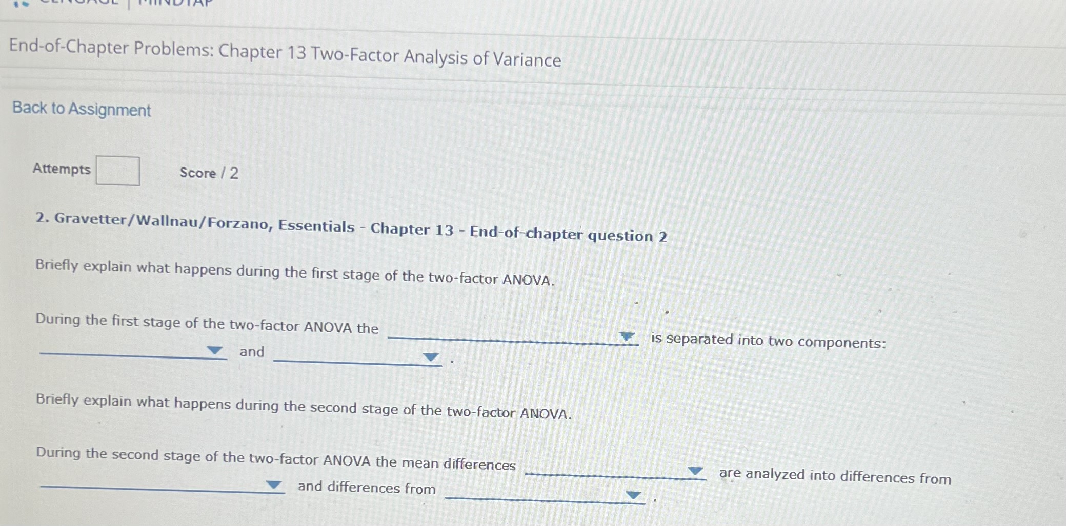 End Of Chapter Problems Chapter 13 two Factor