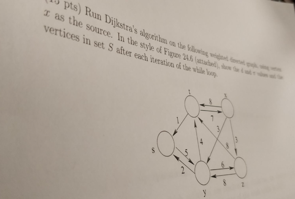 Solved pts) Run Dijkstra's algonthm r as the source. In the | Chegg.com Solved pts) Run Dijkstra's algonthm r as the source. In the | Chegg.com