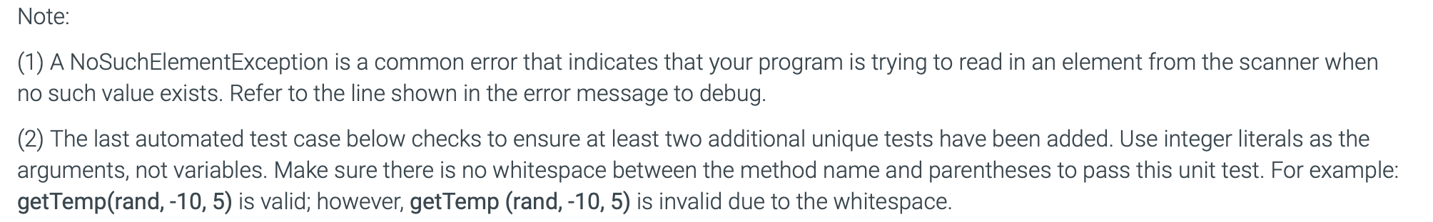 Solved (1) A NoSuchElementException is a common error that | Chegg.com