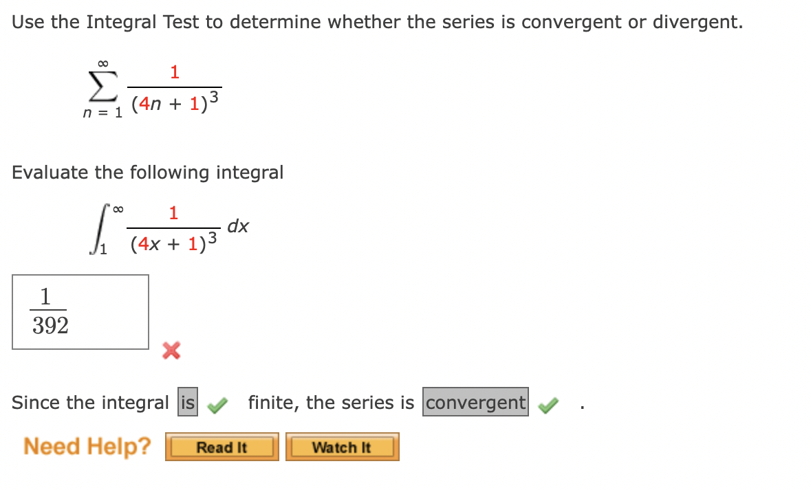 Solved Use the Integral Test to determine whether the series | Chegg.com