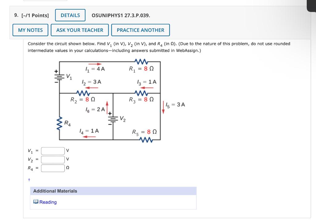 Solved Consider the circuit shown below. Find V1 (in V), V2 | Chegg.com
