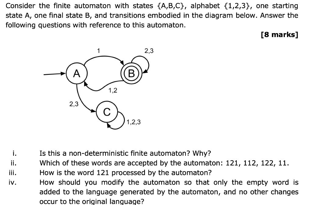Solved Consider the finite automaton with states {A,B,C), | Chegg.com