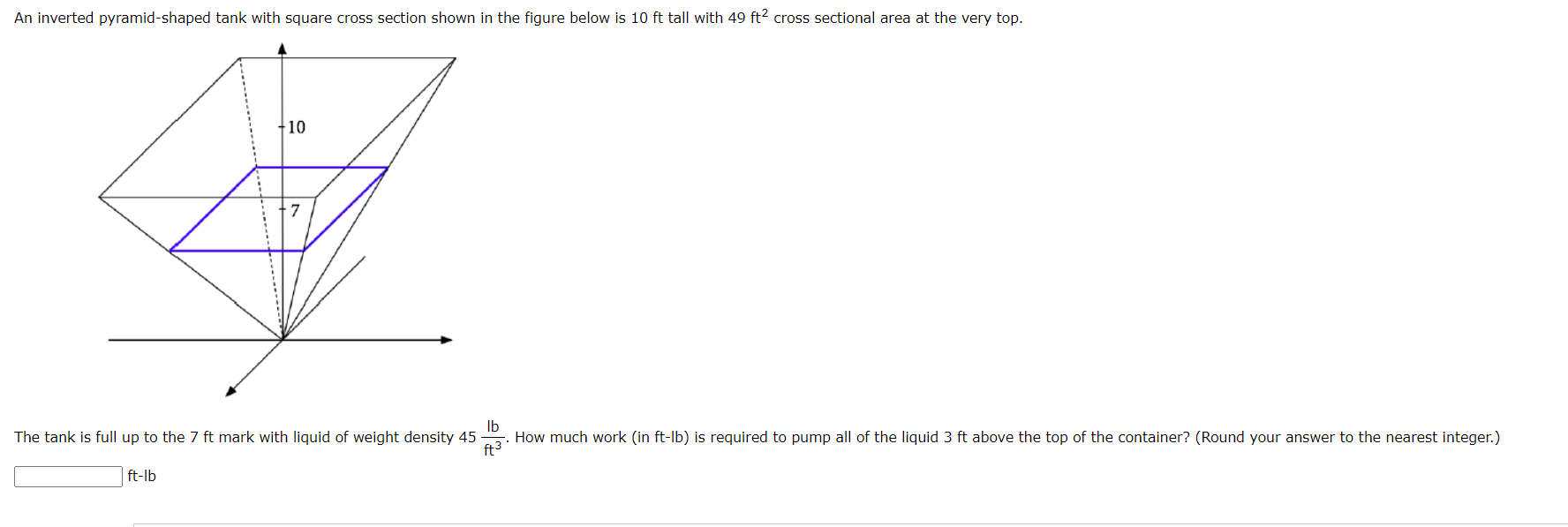 Solved An inverted pyramid-shaped tank with square cross | Chegg.com