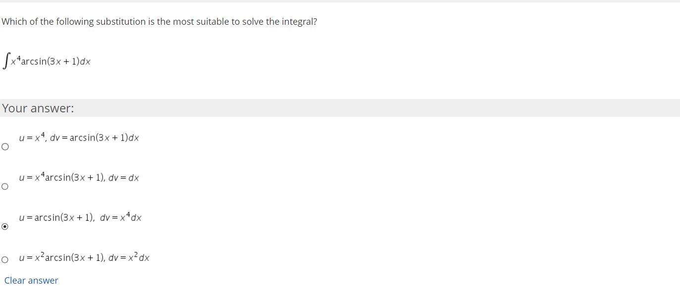 Solved begin display style integral x to the power of 4 | Chegg.com