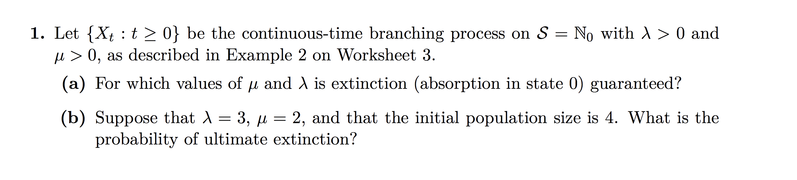 Example 2 Worksheet 3: The branching process is used | Chegg.com
