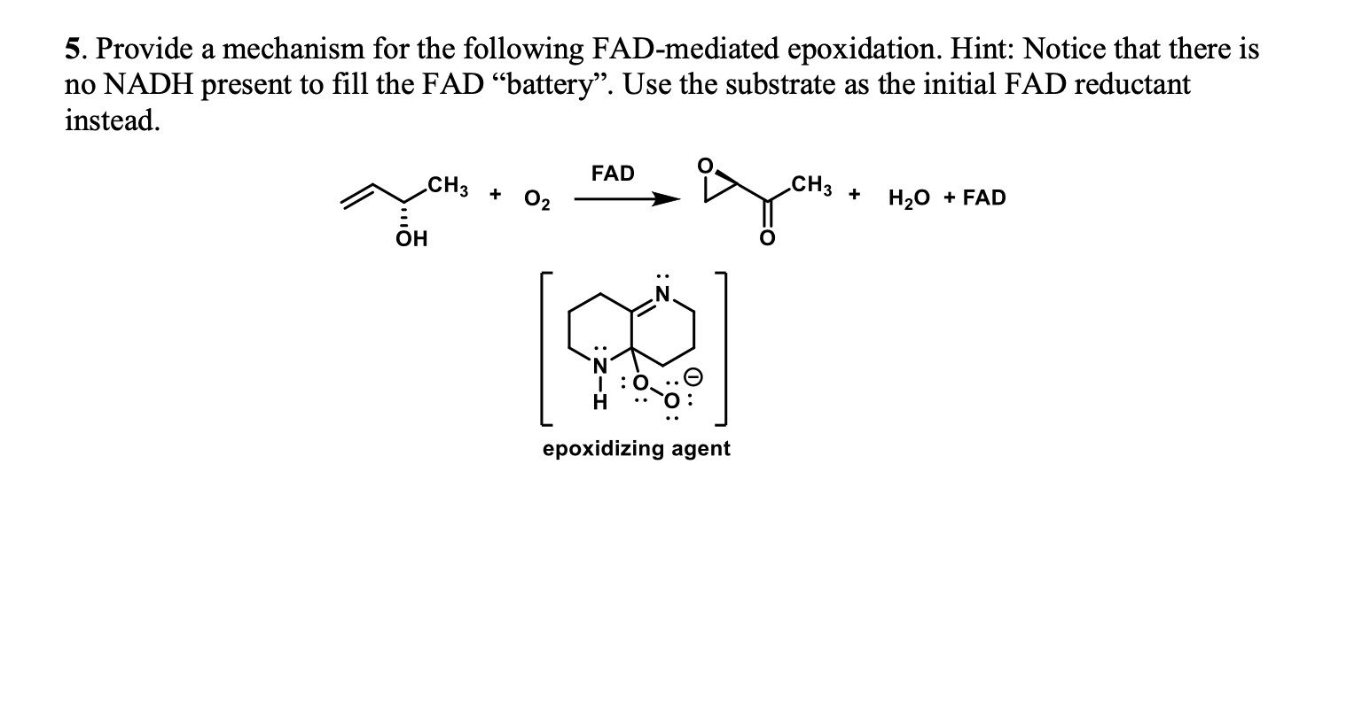 5. Provide a mechanism for the following FAD-mediated | Chegg.com
