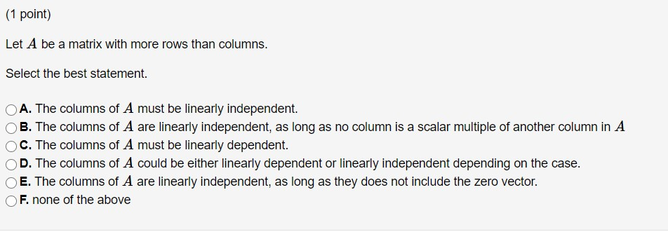 Solved Let A be a matrix with more rows than columns and | Chegg.com