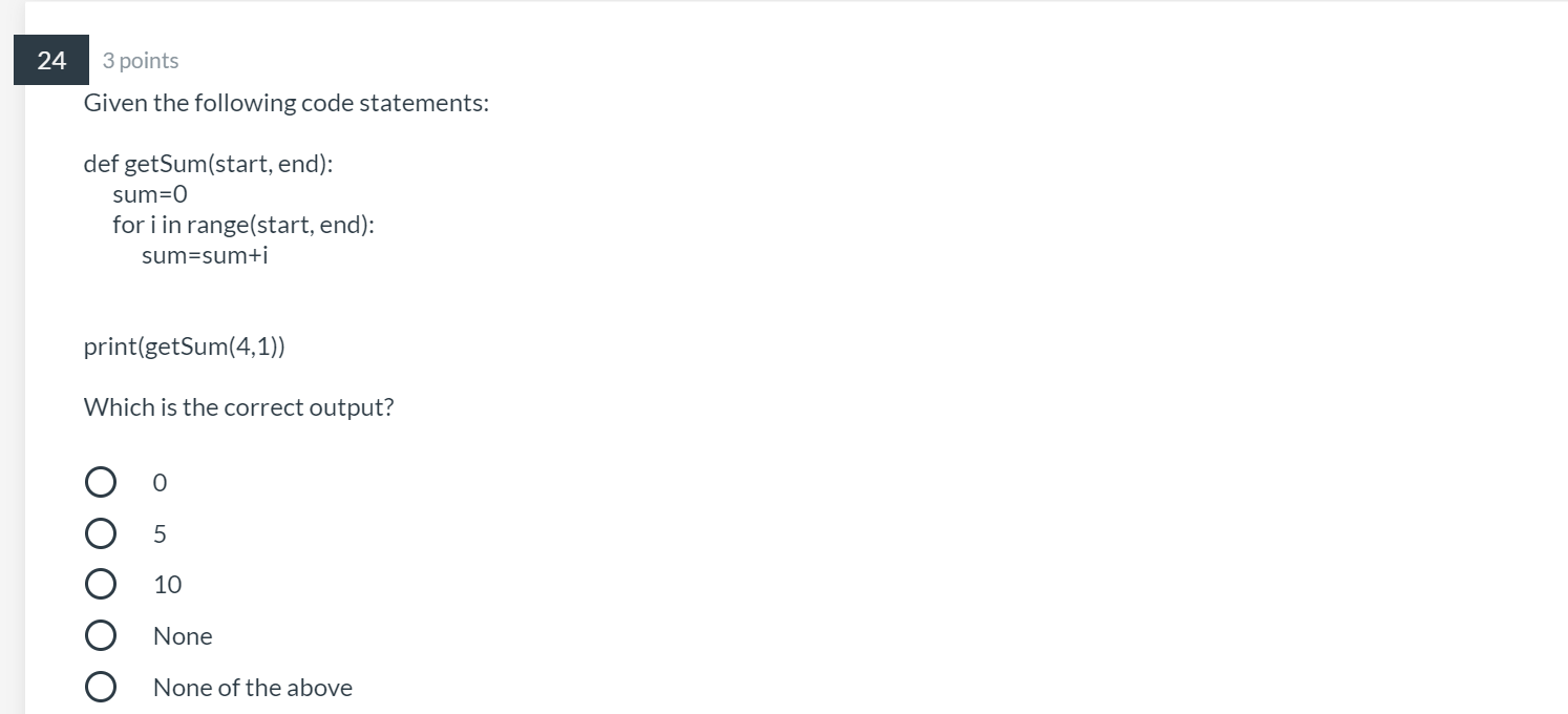 Solved 22 3 points Given the following code statements: i=0 | Chegg.com