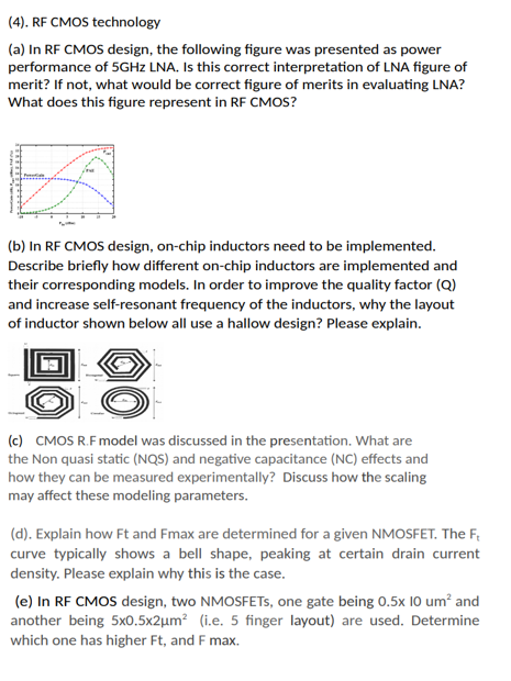(4). RF CMOS technology (a) In RF CMOS design, the | Chegg.com