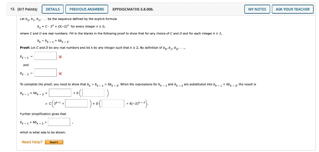 Solved Let b0,b1,b2,… be the sequence defined by the | Chegg.com
