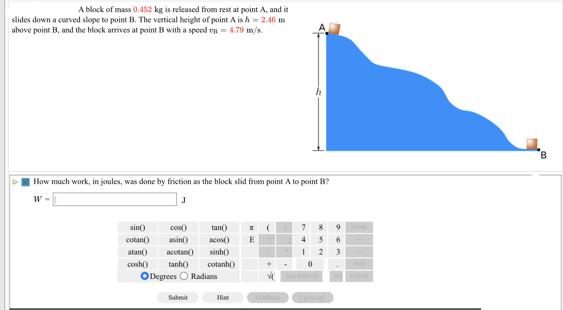 Solved A block of mass 0.452 kg is released from rest at | Chegg.com