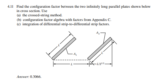 11 Find the configuration factor between the two | Chegg.com