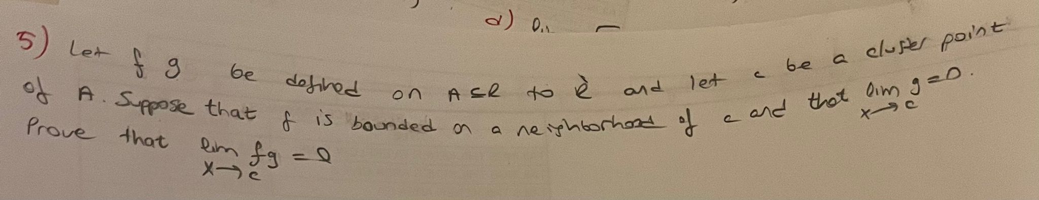 Solved Let f g be defined on ACR to R and let c be a a | Chegg.com