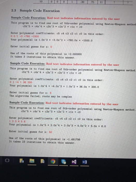 Solved HW 3.pdf 2 Polynomial Root Calculation: Problem | Chegg.com