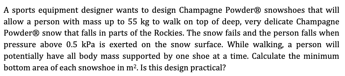 Solved A sports equipment designer wants to design Champagne | Chegg.com