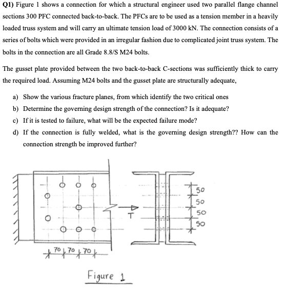 Solved (1) Figure 1 shows a connection for which a | Chegg.com