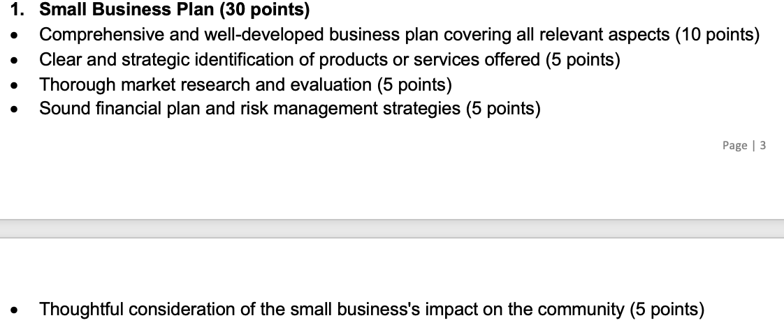 Solved Small Business Plan ( 30 ﻿points)Comprehensive and | Chegg.com