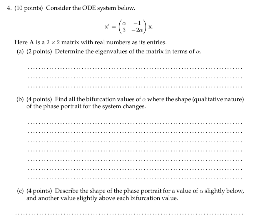 Solved 4. (10 points) Consider the ODE system below. a 3 Jx | Chegg.com