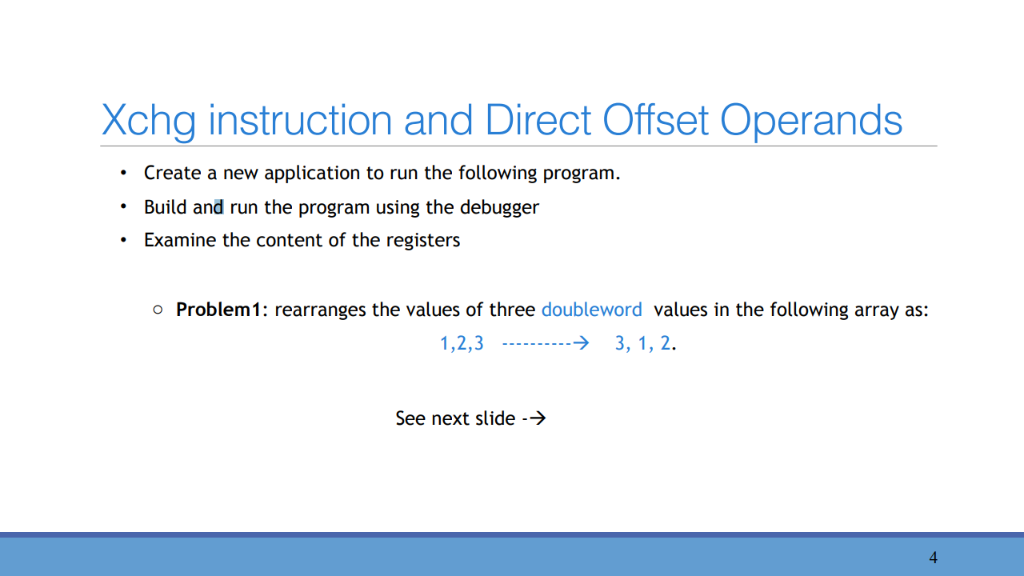 Solved Xchg instruction and Direct Offset Operands Create a | Chegg.com