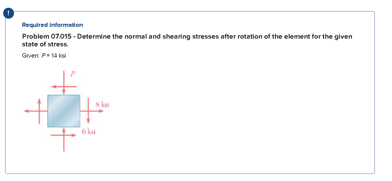 Solved ! Required information Problem 07.015 - Determine the | Chegg.com