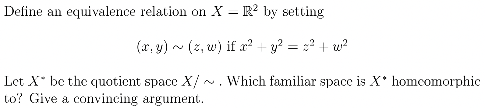 Solved Define an equivalence relation on X=R2 by setting | Chegg.com