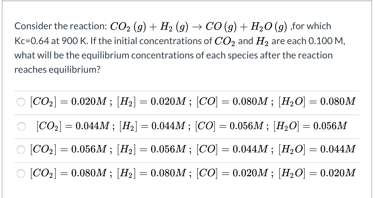 Solved What is the equilibrium constant expression, Keq, for | Chegg.com