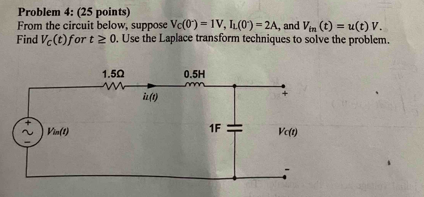 Solved Problem 4: (25 ﻿points)From the circuit below, | Chegg.com