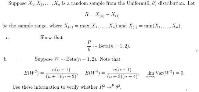 Solved Suppose X1, X2,...,Xn is a random sample from the | Chegg.com
