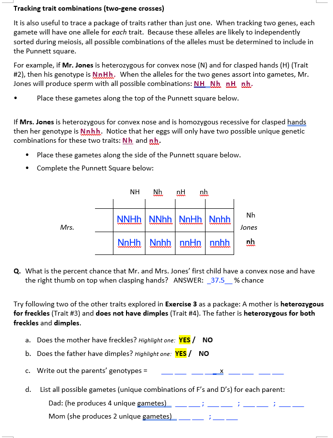 Solved Tracking trait combinations (two-gene crosses) It is | Chegg.com