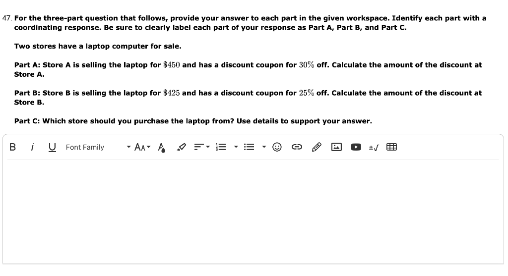 Solved 47. For the three-part question that follows, provide | Chegg.com