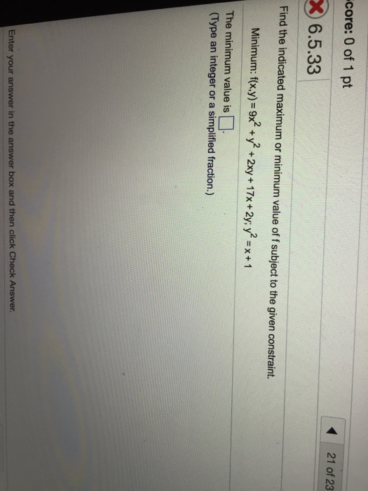 Solved Find the indicated maximum or minimum value of f | Chegg.com