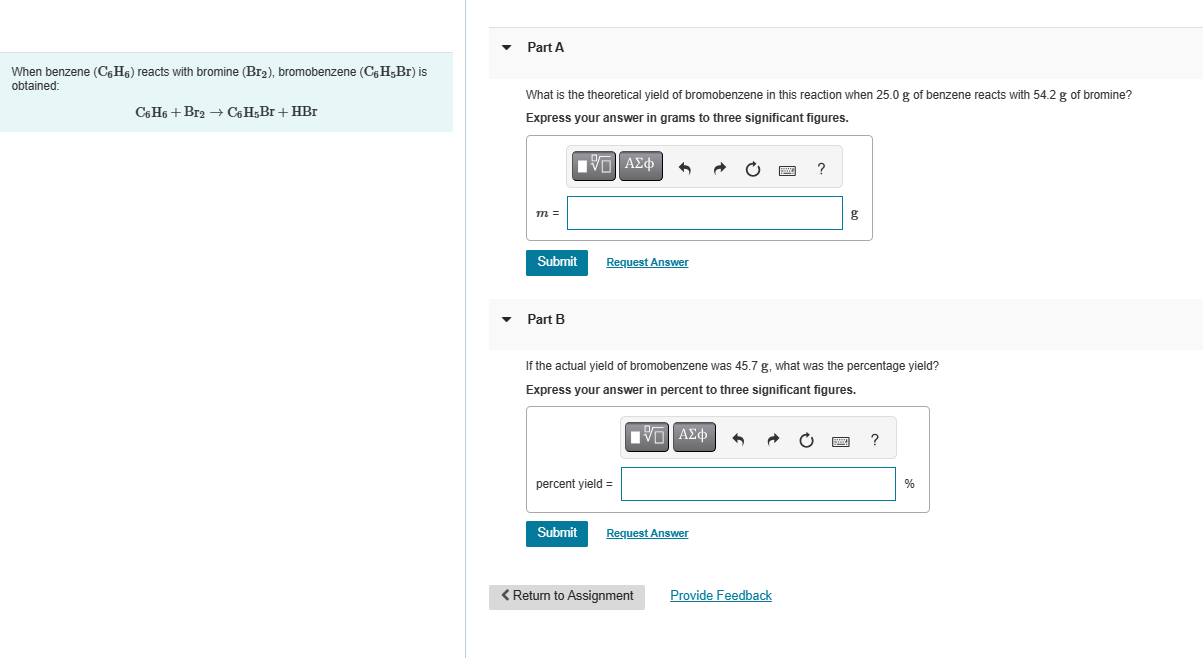 Solved When benzene (C6H6) reacts with bromine (Br2), | Chegg.com