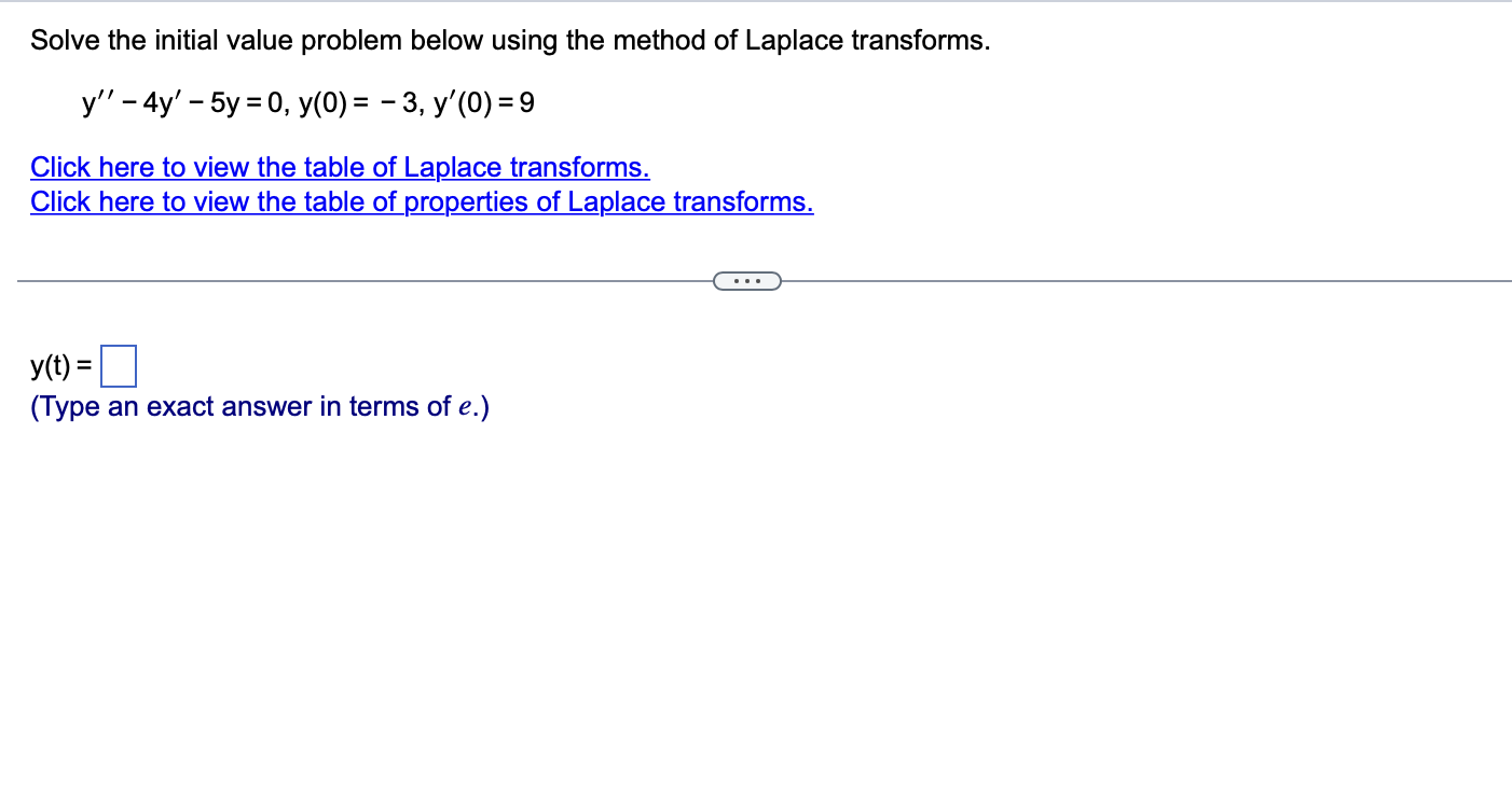 Solved Solve the initial value problem below using the | Chegg.com