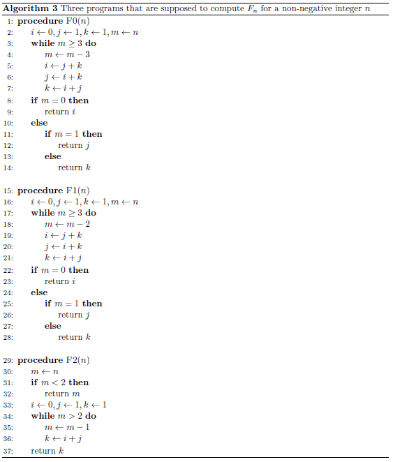 Solved Algorithm 3 Three programs that are supposed to | Chegg.com