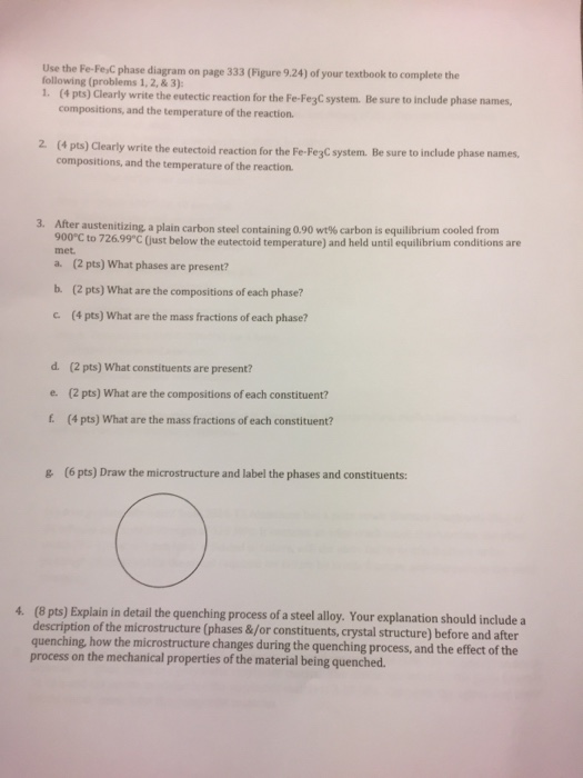 Use the Fe-Fe C phase diagram on page 333 (Figure | Chegg.com